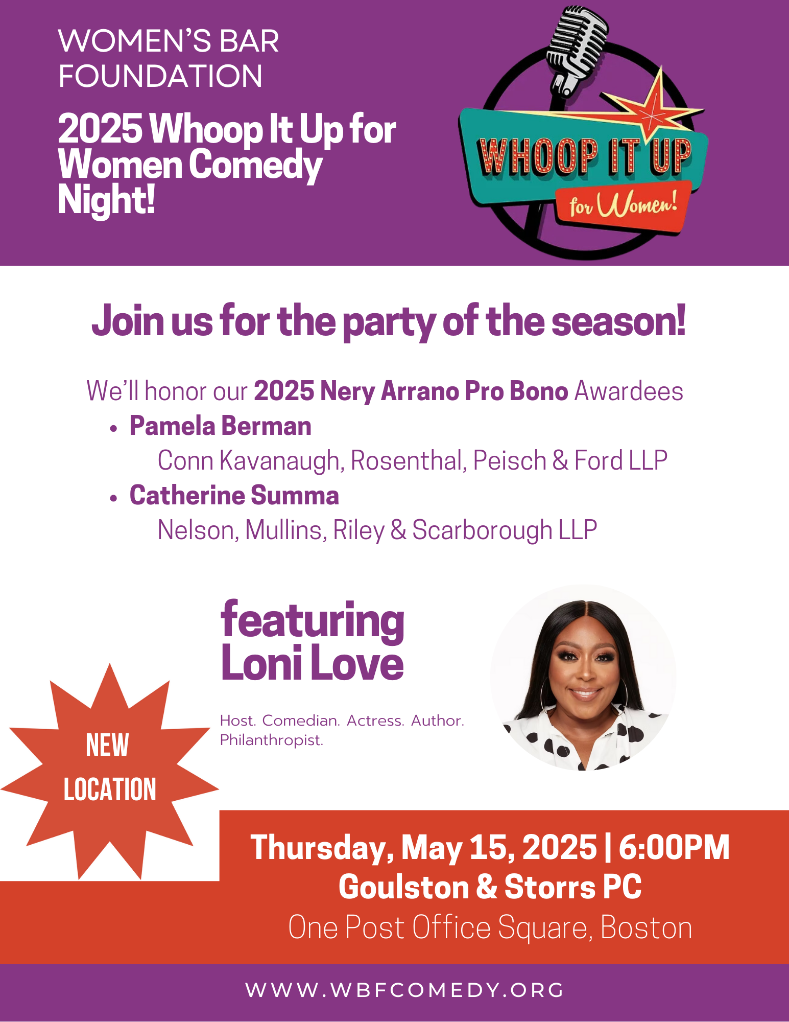 2025 Whoop It Up Comedy Night | Womens Bar Association